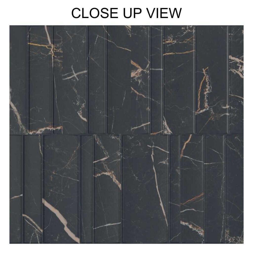 Opera Midnight Lux Black Matt Marble Ceramic Tile – High Tiles