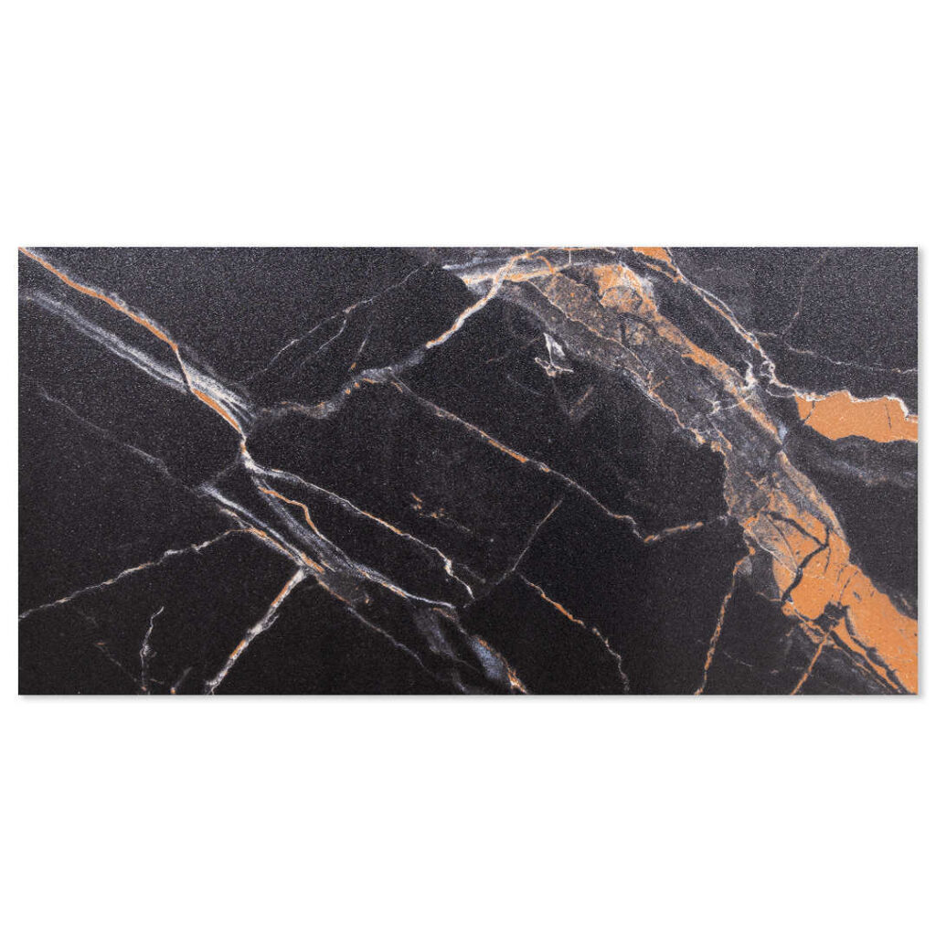 Royal Black Lappato Marble Porcelain Tile – High Tiles